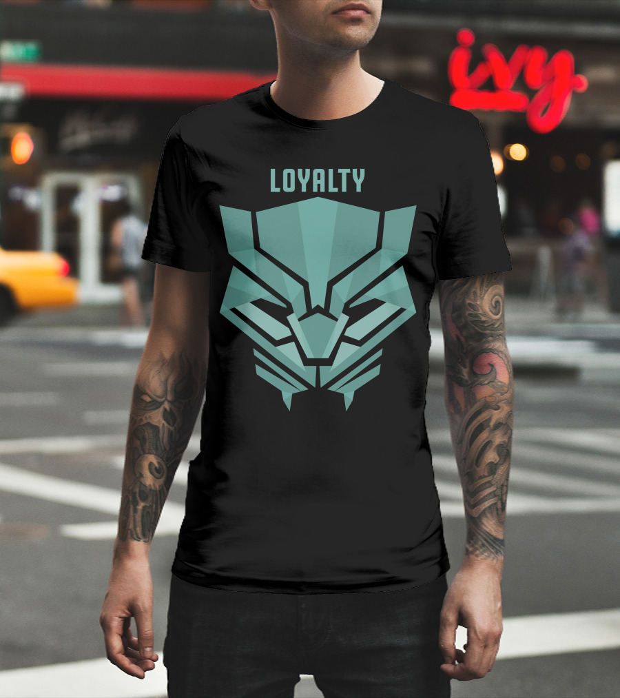 Marvel Black Panther Loyalty Teal Mask T-Shirt