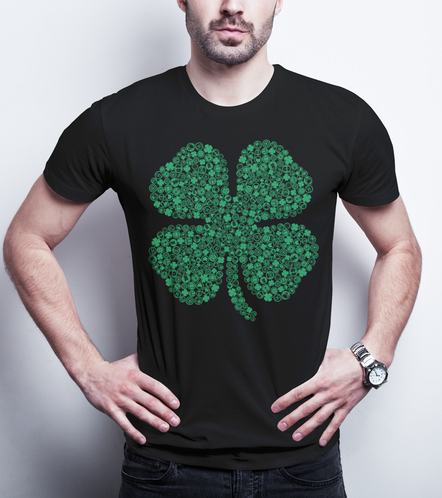 Marvel Hero Symbol Build Up Cloverleaf Icons T-Shirt