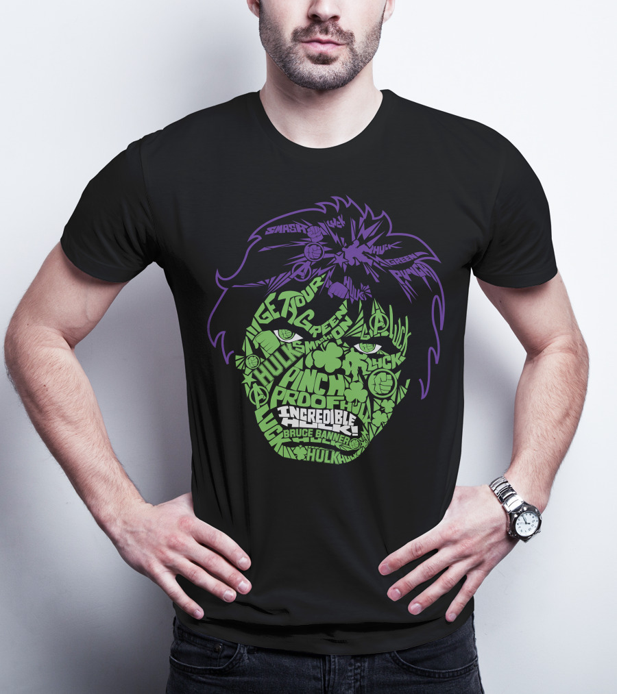 Incredible Hulk St. Patty's Luck Smash Bruce Banner Green Proof T-Shirt
