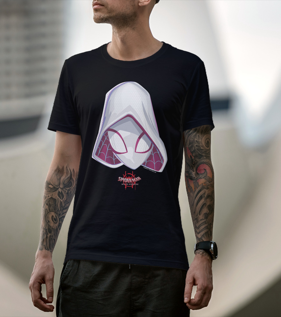 Spider-Man Into The Spider-Verse Spider-Gwen Mask Marvel T-Shirt