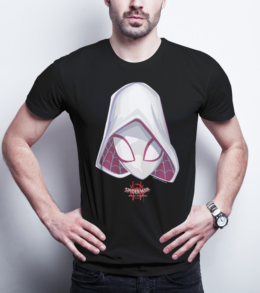 Spider-Man Into The Spider-Verse Spider-Gwen Mask Marvel T-Shirt