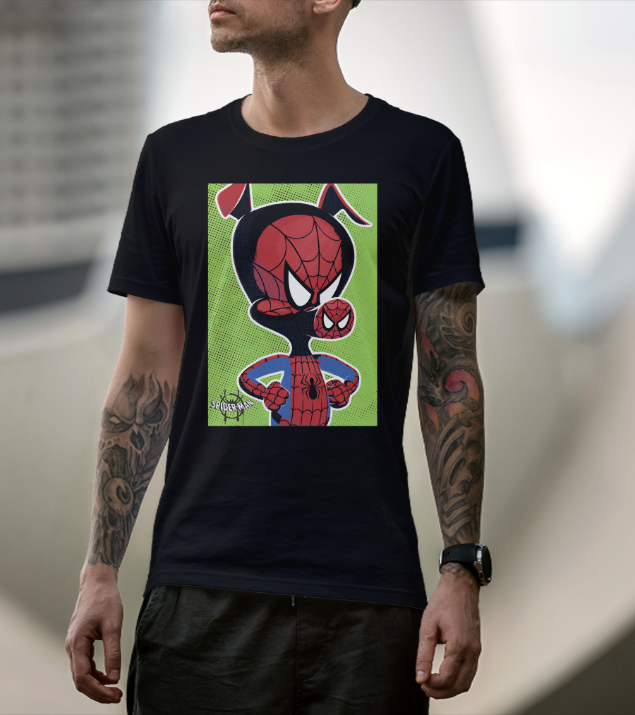 Marvel Spider-Ham Spiderverse Pop Art Spider-Man Character Heroic Pose T-Shirt