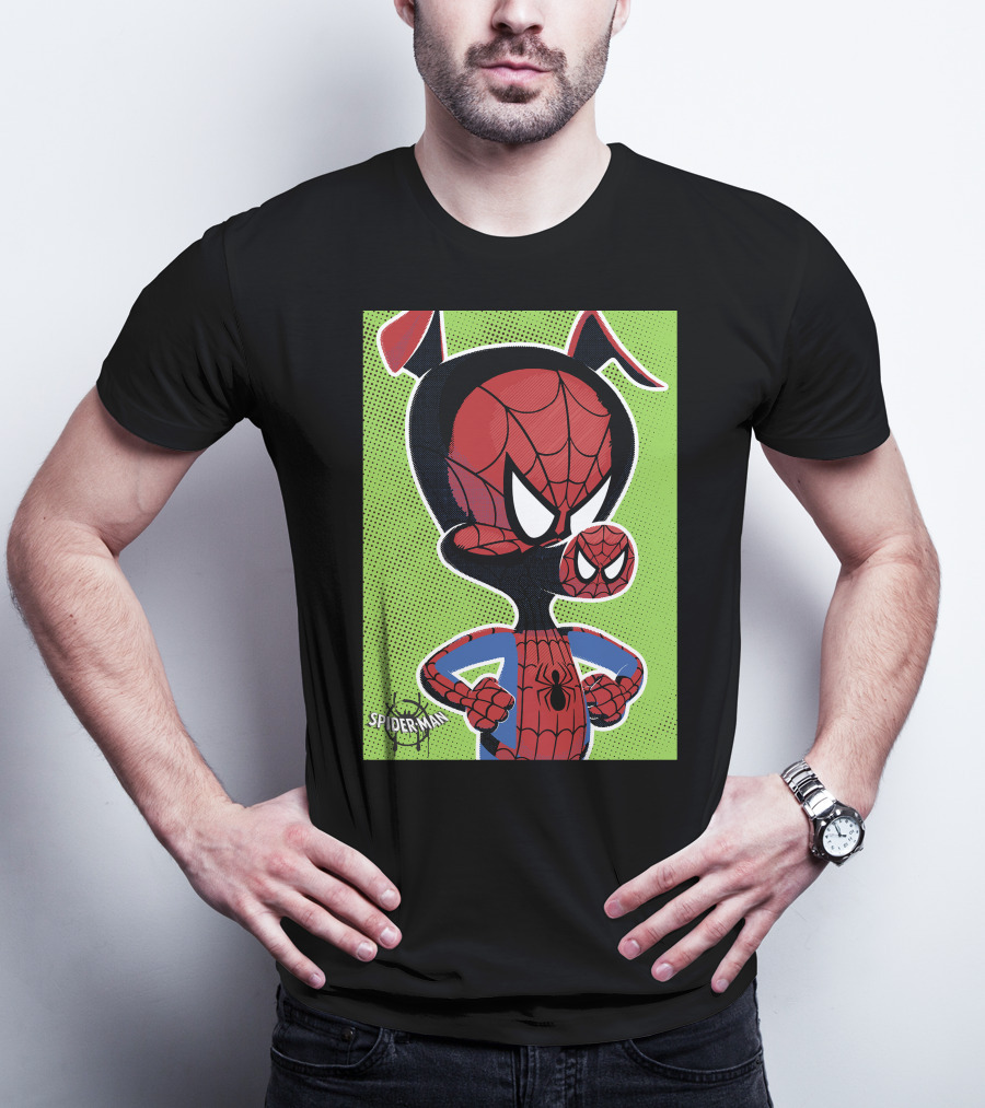 Marvel Spider-Ham Spiderverse Pop Art Spider-Man Character Heroic Pose T-Shirt