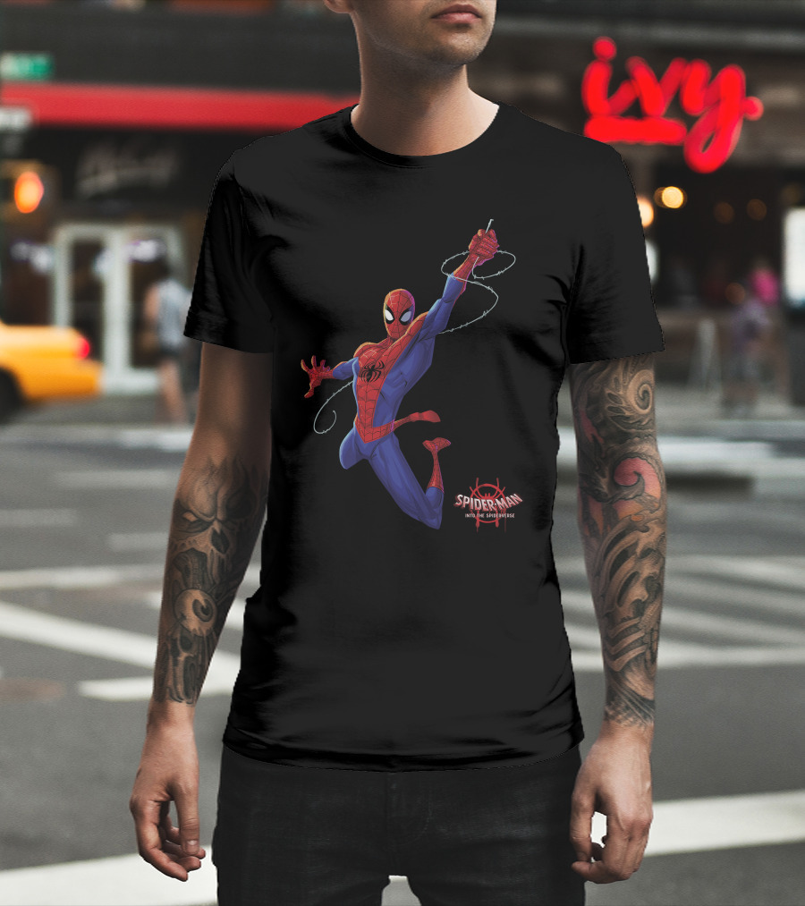 Spider-Man Into The Spider-Verse Classic Swing Action Marvel T-Shirt