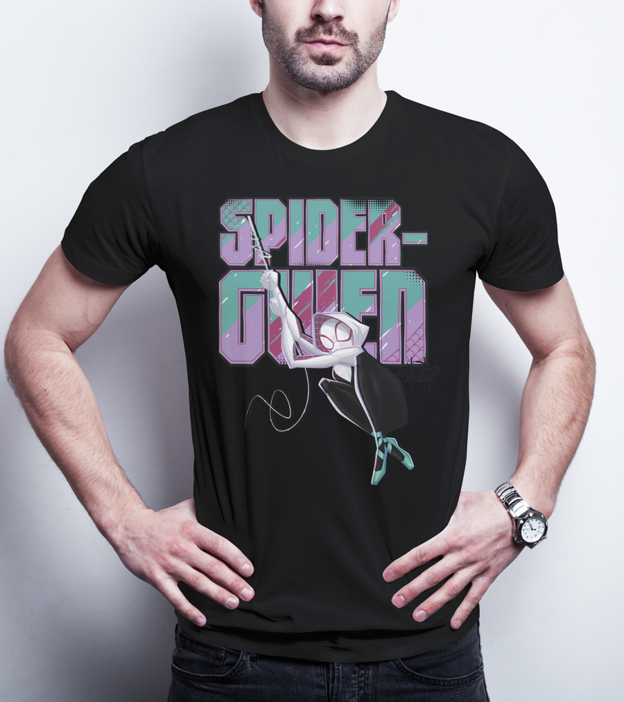 Spider-Gwen Marvel Spider-Man Spiderverse Swinging Hero T-Shirt