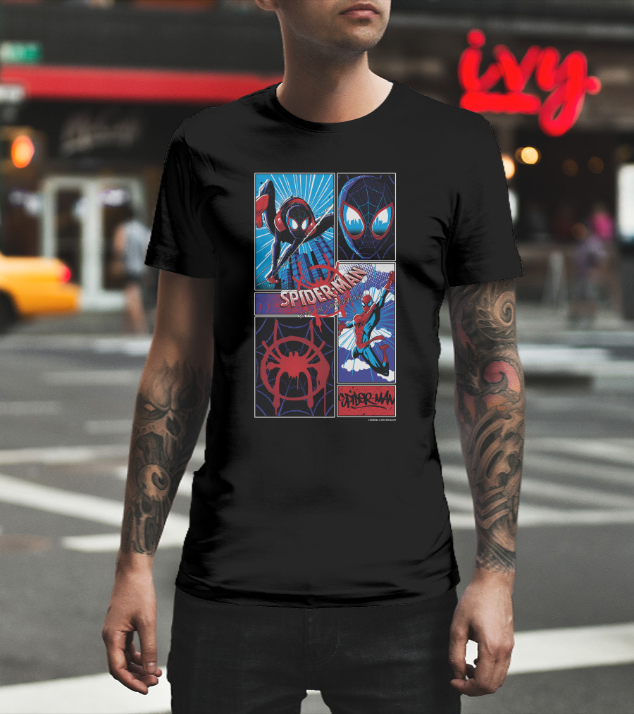 Marvel Spider-Man Spiderverse Miles Morales And Peter Parker T-Shirt