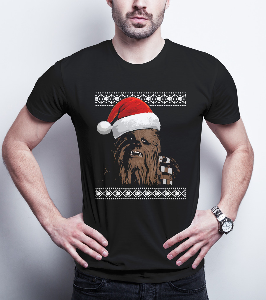 Chewbacca In Santa Hat Star Wars Holiday T-Shirt