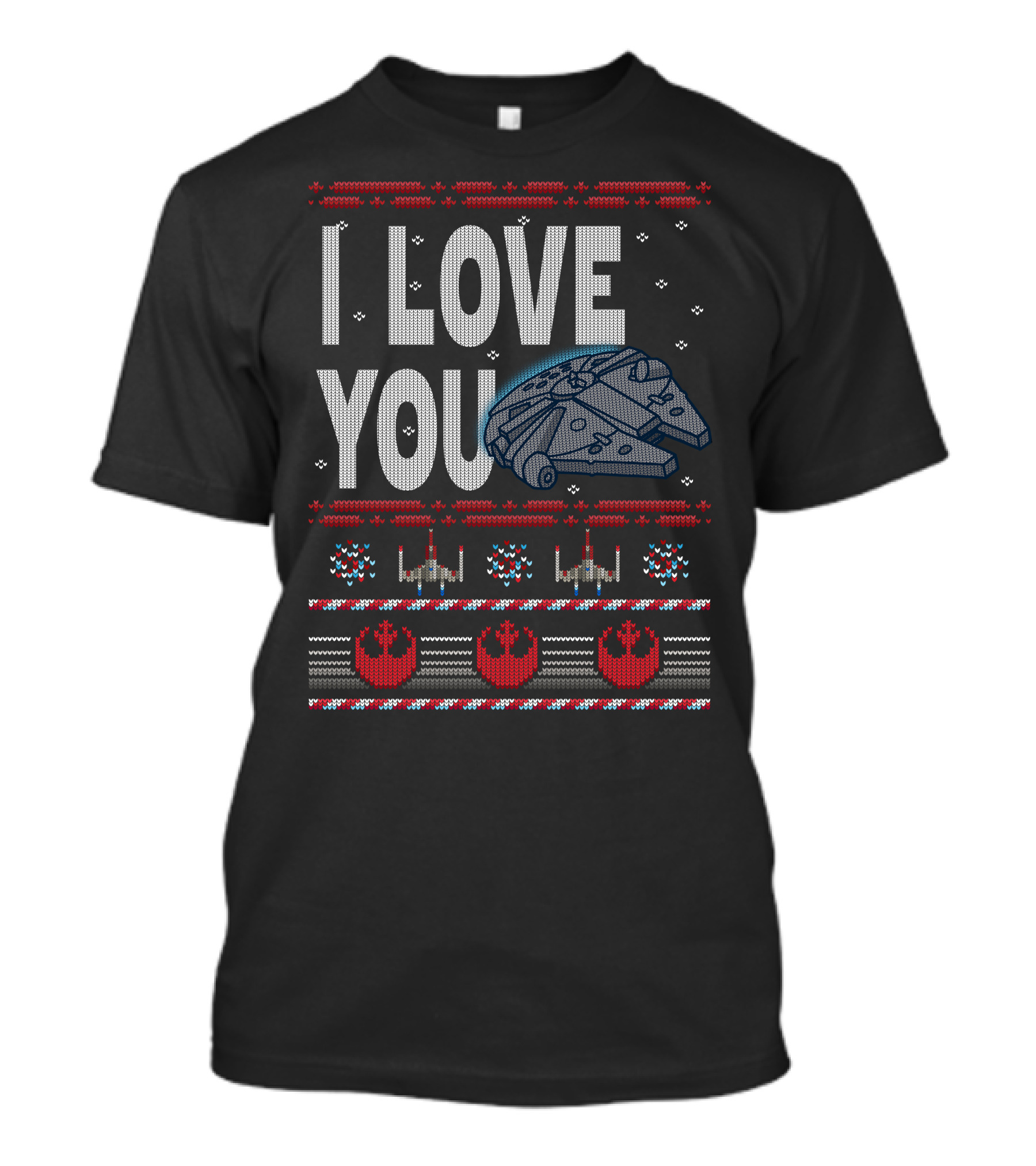 I Love You Star Wars Millennium Falcon X-Wing Rebel Icons T-Shirt