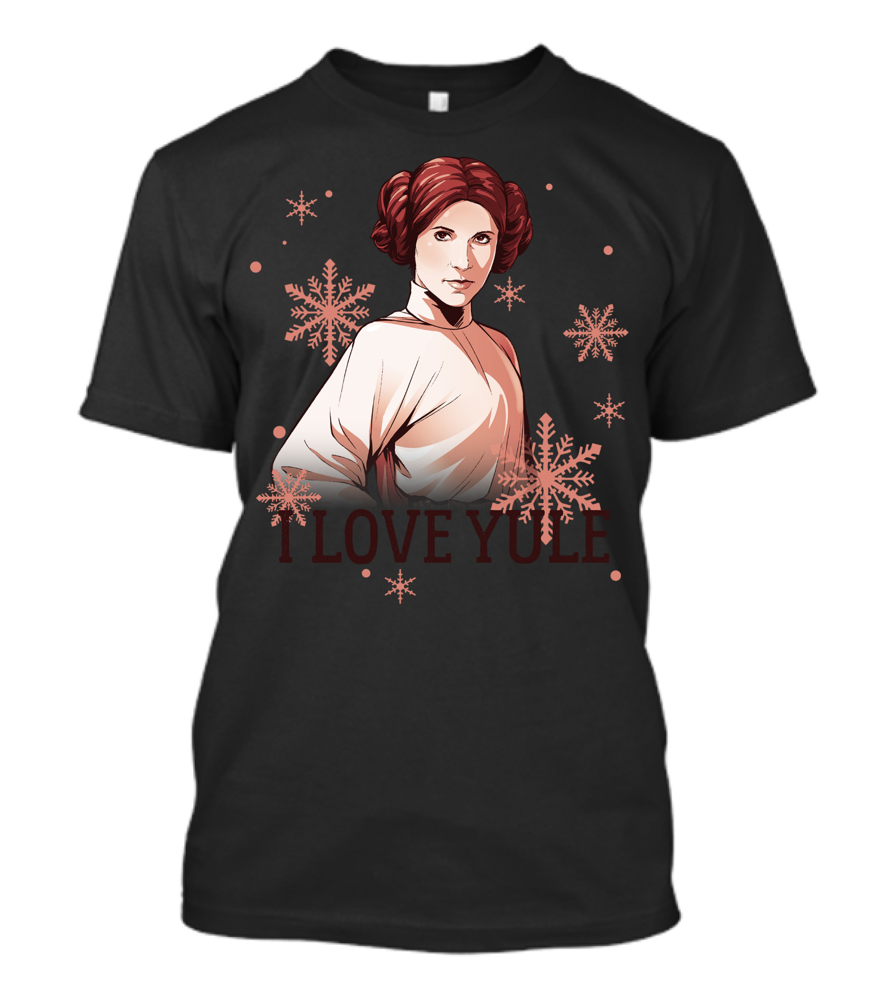 Star Wars Leia I Love Yule Christmas Snowflake Iconic Princess T-Shirt
