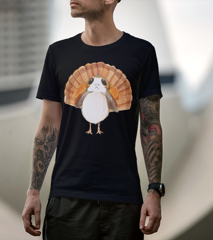 Star Wars Porg Turkey Thanksgiving Feathers T-Shirt