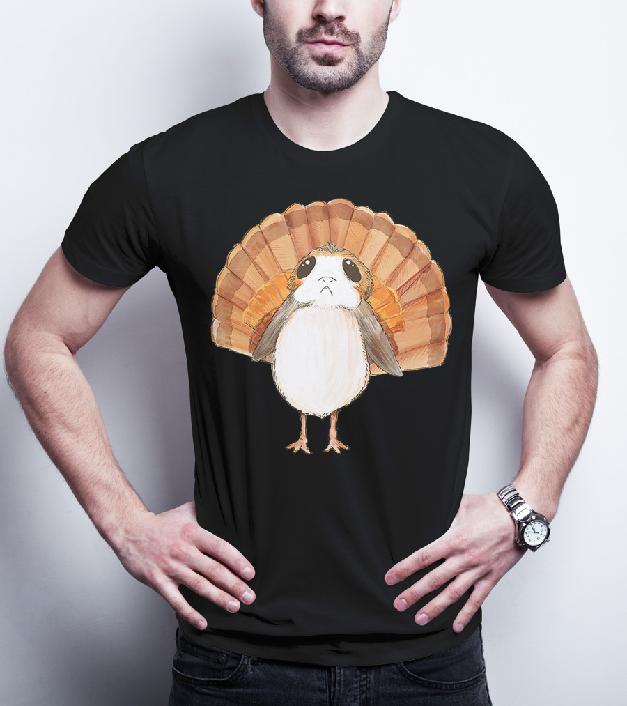 Star Wars Porg Turkey Thanksgiving Feathers T-Shirt