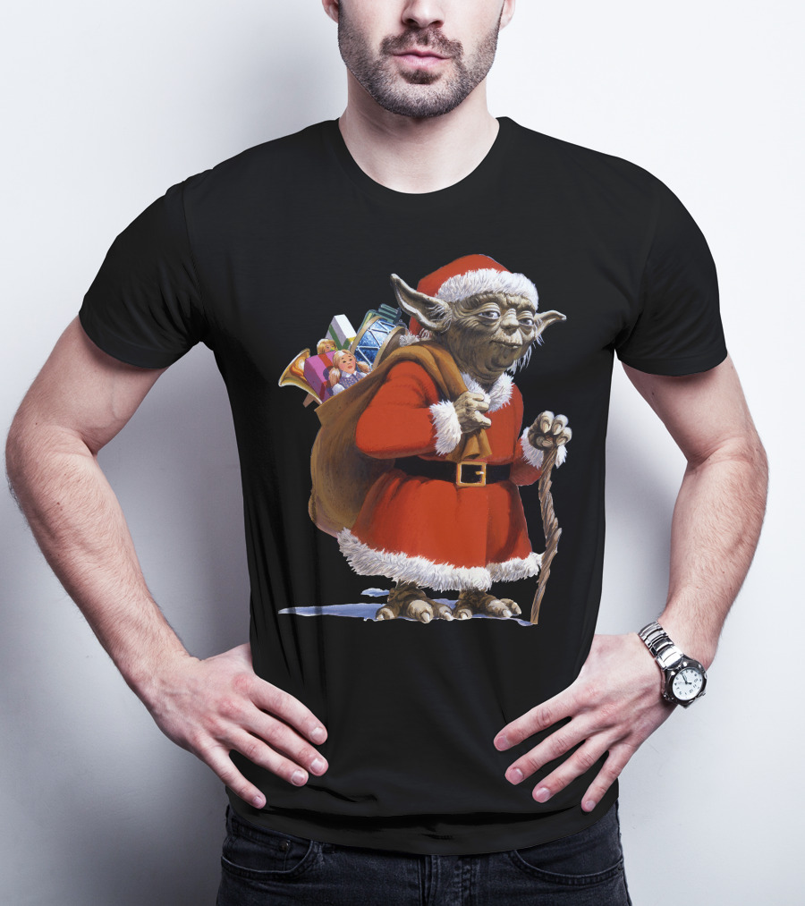 Star Wars Santa Yoda Carrying Sack Of Presents T-Shirt