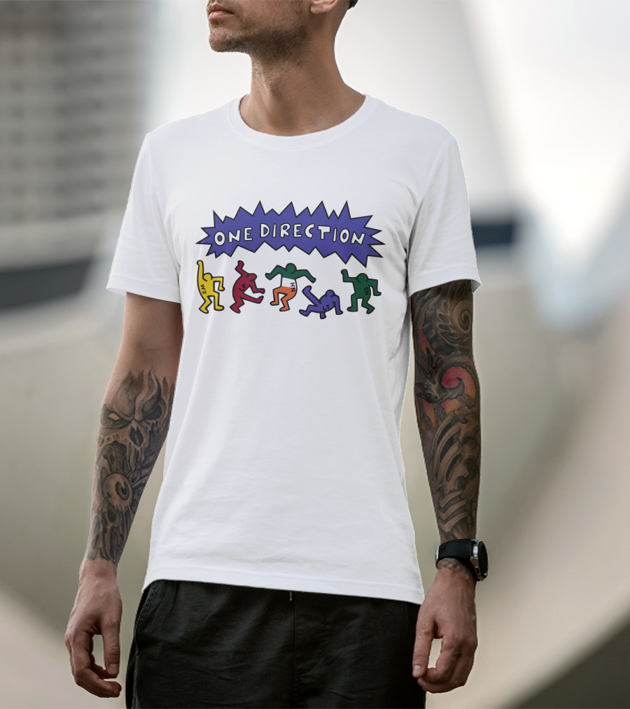 One Direction HZ LT LH ZM LS Colorful Dancing Figures T-Shirt