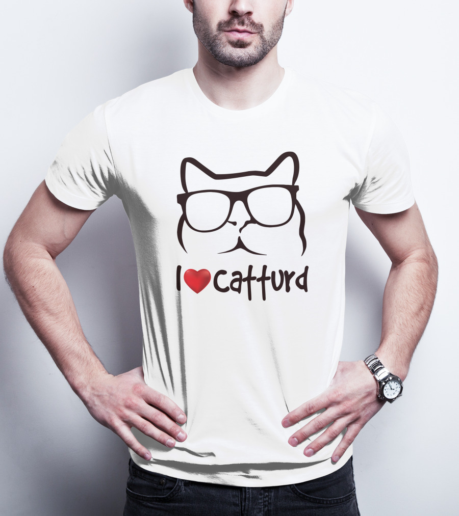 I Love Catturd Glasses Cat T-Shirt