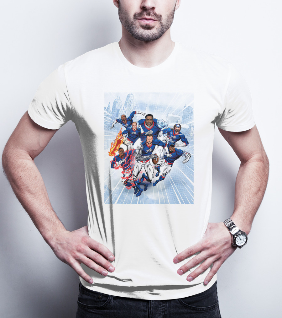 Bills Super Hero Football Team Comic Heroes T-Shirt