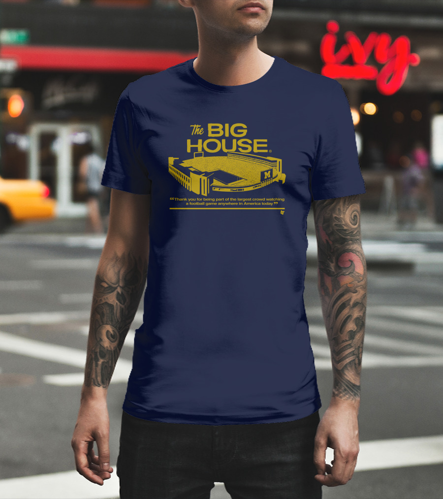 The Big House Stadium M Football Game Largest Crowd America T-Shirt