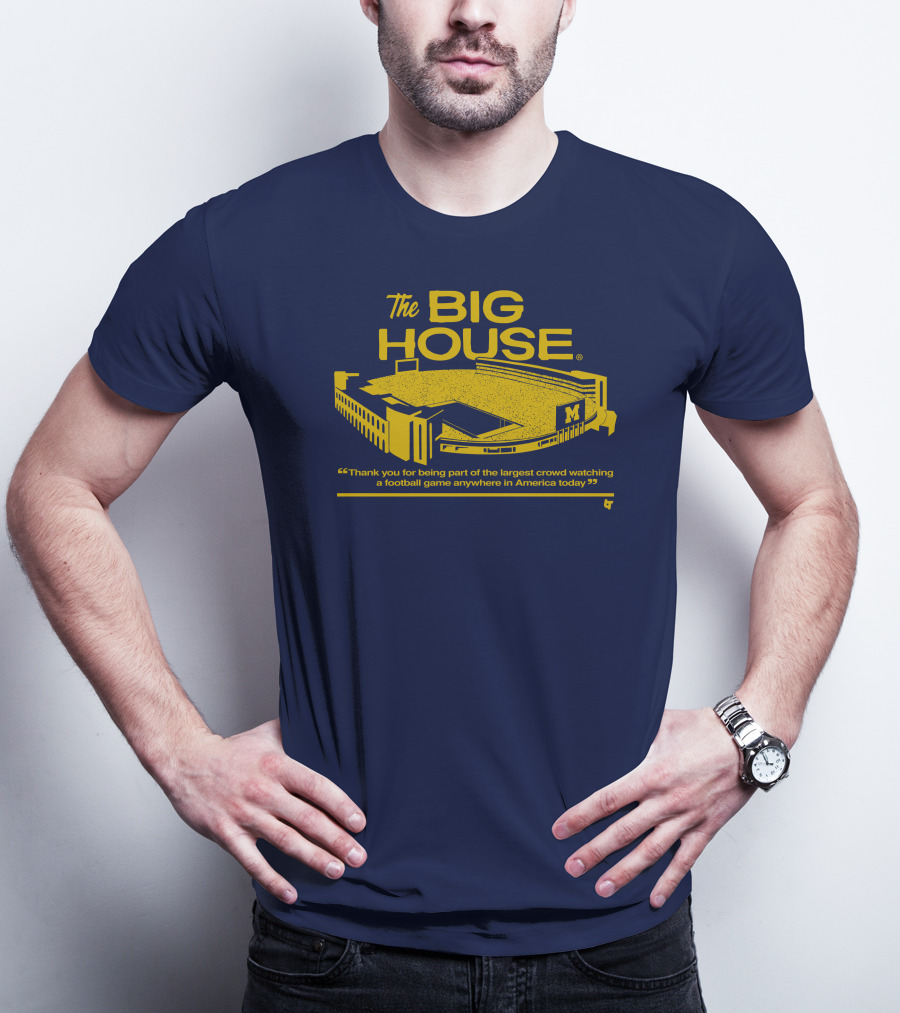 The Big House Stadium M Football Game Largest Crowd America T-Shirt