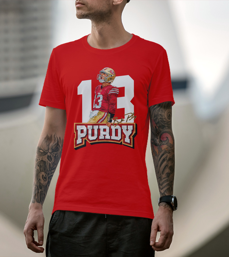 13 Purdy Brock Poly Football Player Red Jersey T-Shirt