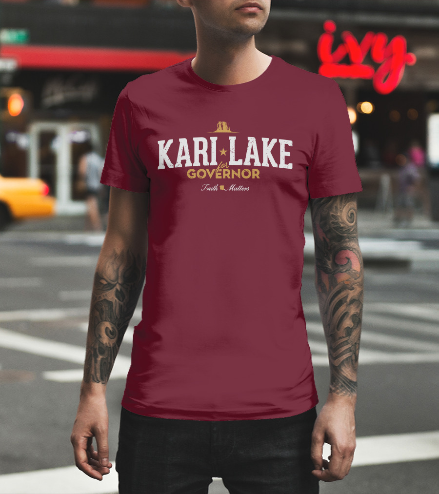 Kari Lake For Governor Gold Star Monument T-Shirt