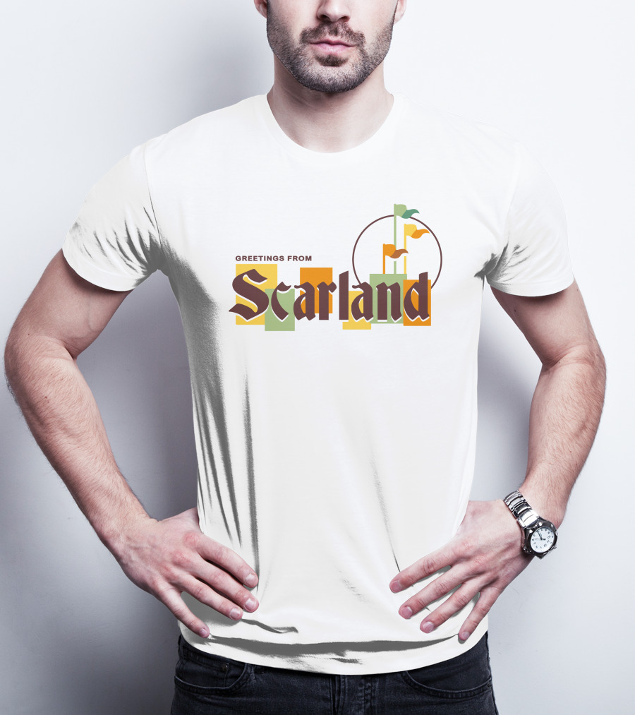 Greetings From Scarland Vintage Flags And Circles T-Shirt
