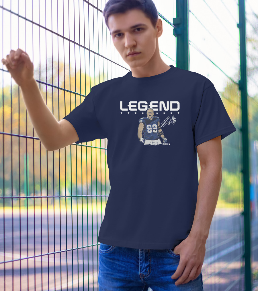 Breakingt Merch J.J. Watt Legend Number 99 Victory Pose T-Shirt