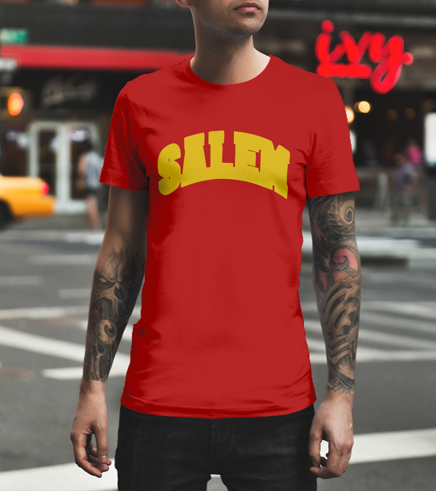 Salem Bold Yellow Arch On Red T-Shirt