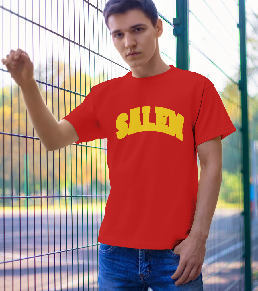 Salem Bold Yellow Arch On Red T-Shirt