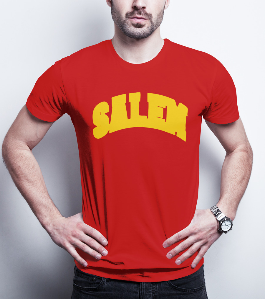 Salem Bold Yellow Arch On Red T-Shirt