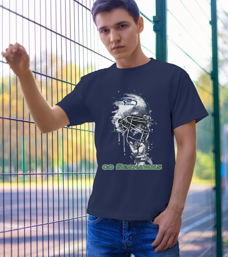 Go Seahawks Seahawks Helmet T-Shirt