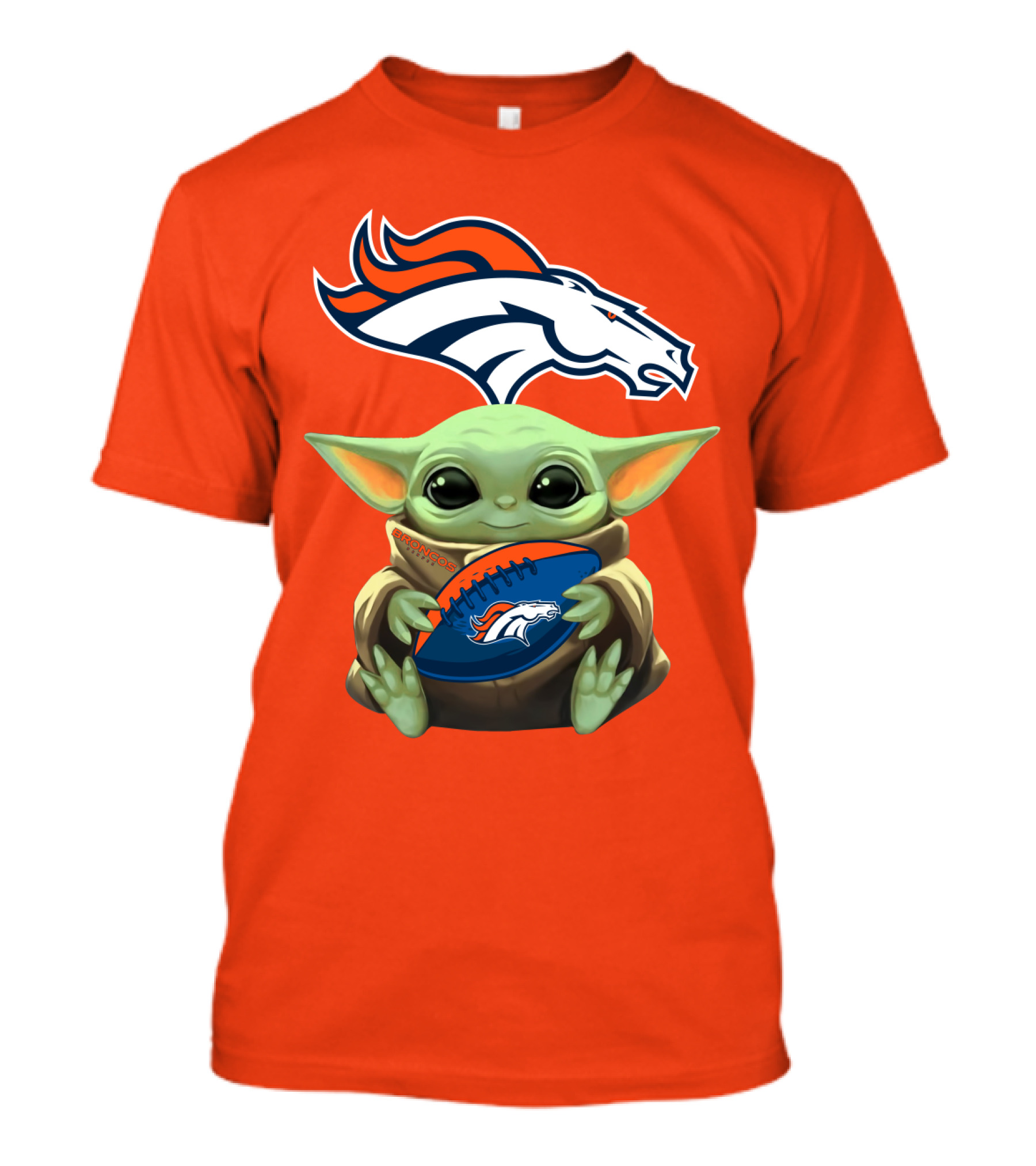 Denver Broncos Baby Yoda Football Fan T-Shirt
