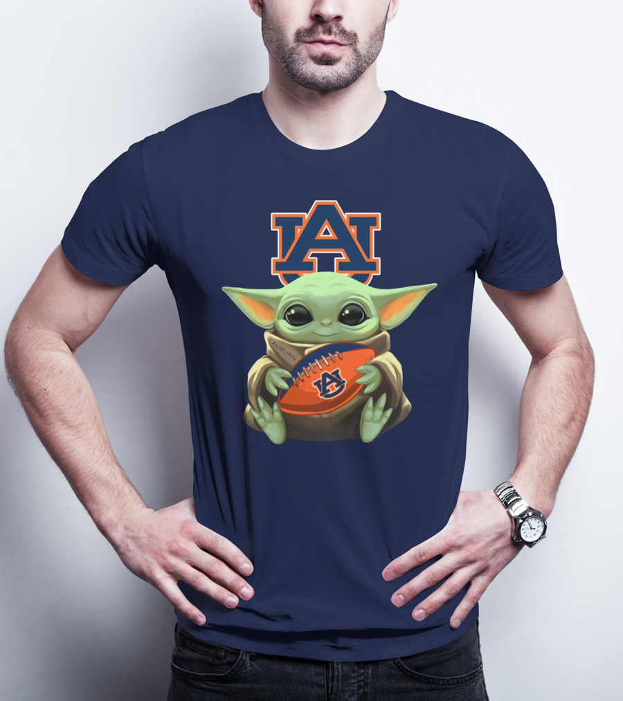 Auburn Baby Yoda Football T-Shirt