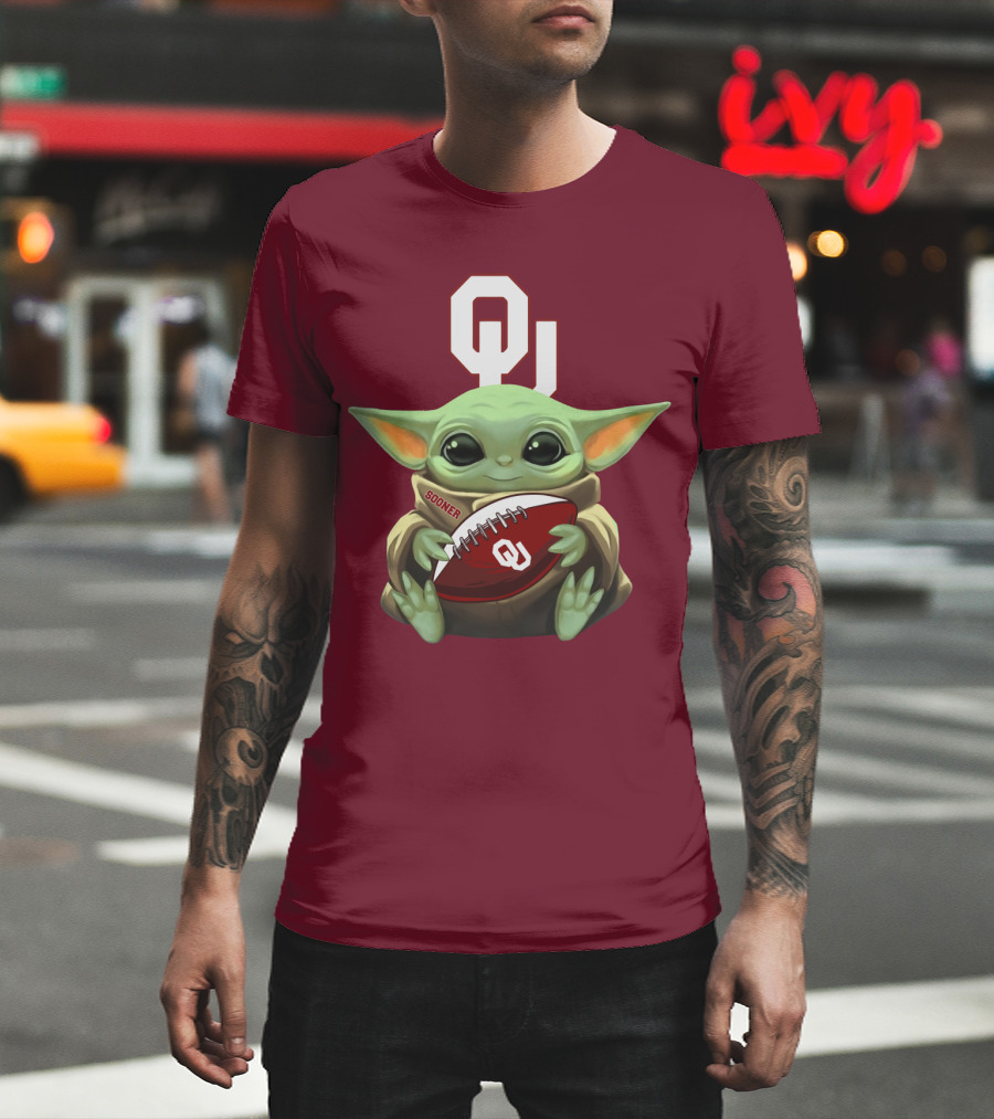 Ou Sooner Football Baby Yoda T-Shirt