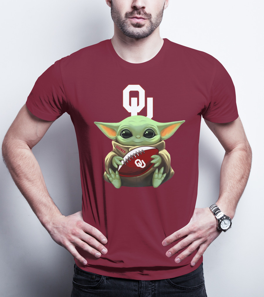 Ou Sooner Football Baby Yoda T-Shirt