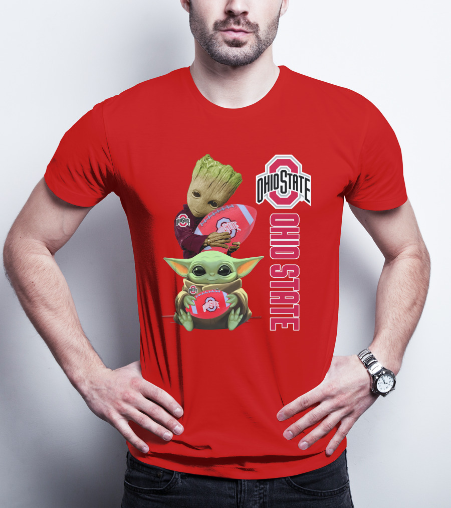 Ohio State Groot Baby Yoda Football T-Shirt