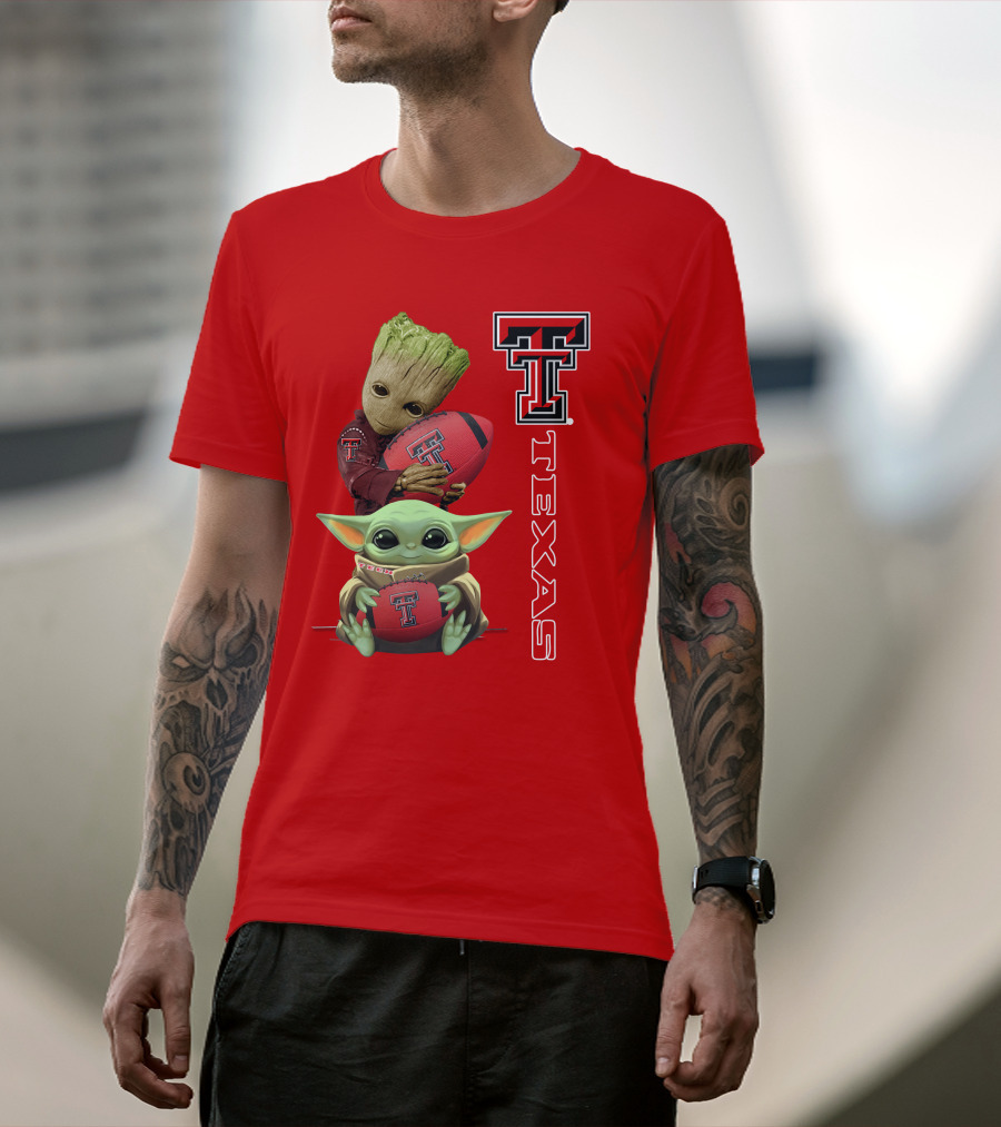 Groot Baby Yoda Texas Tech Football T-Shirt