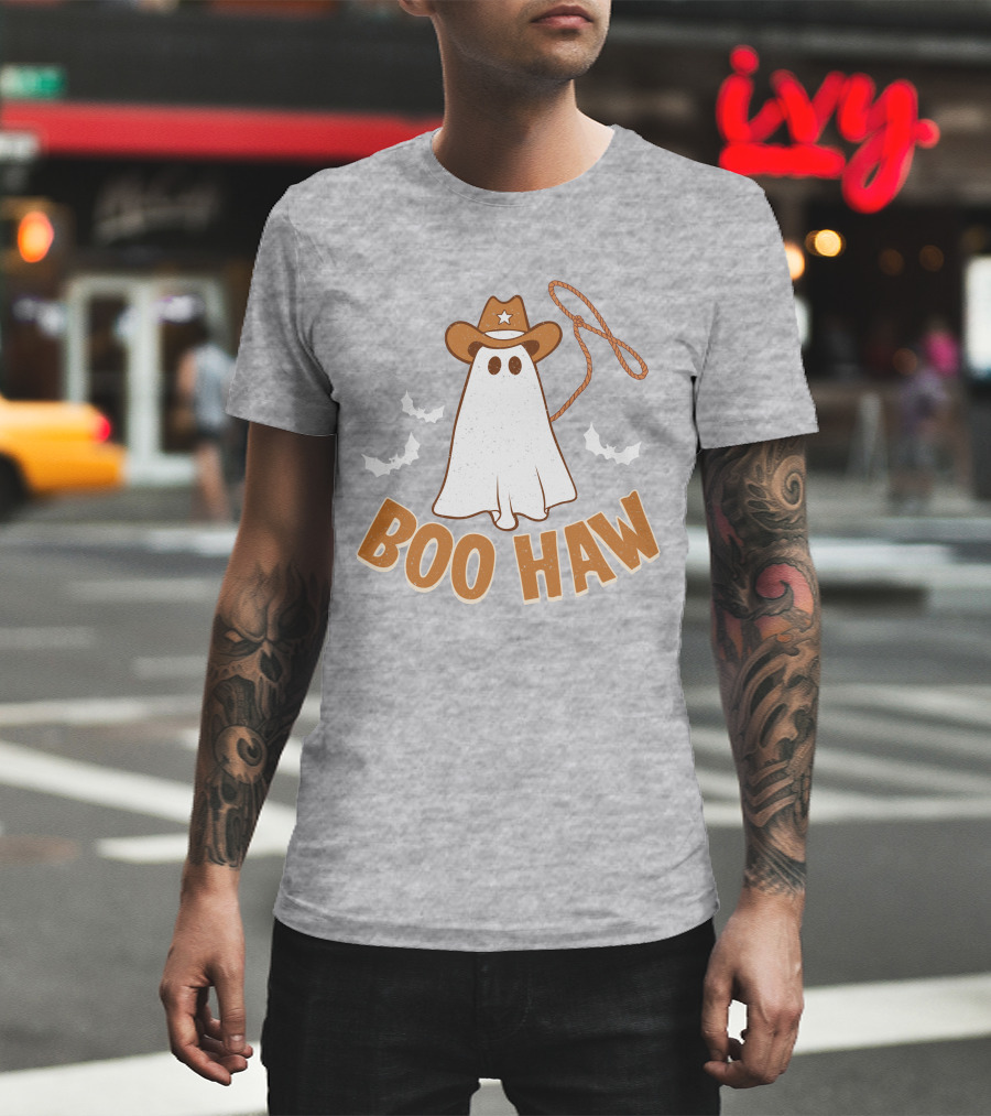 Boo Haw Western Ghost Cowboy Halloween T-Shirt