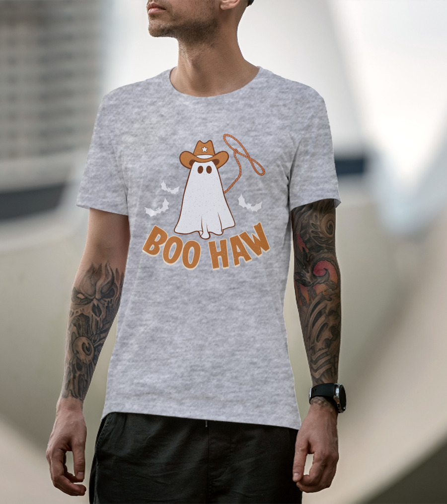 Boo Haw Western Ghost Cowboy Halloween T-Shirt