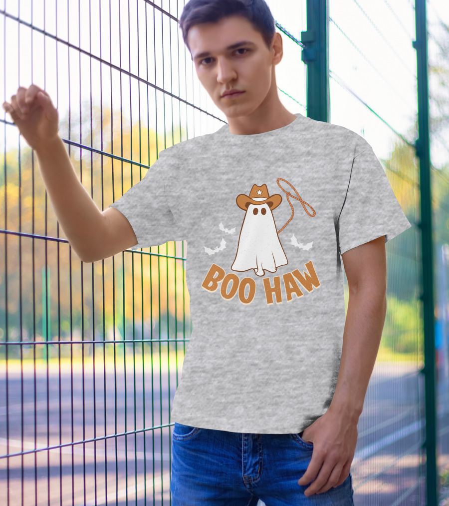Boo Haw Western Ghost Cowboy Halloween T-Shirt