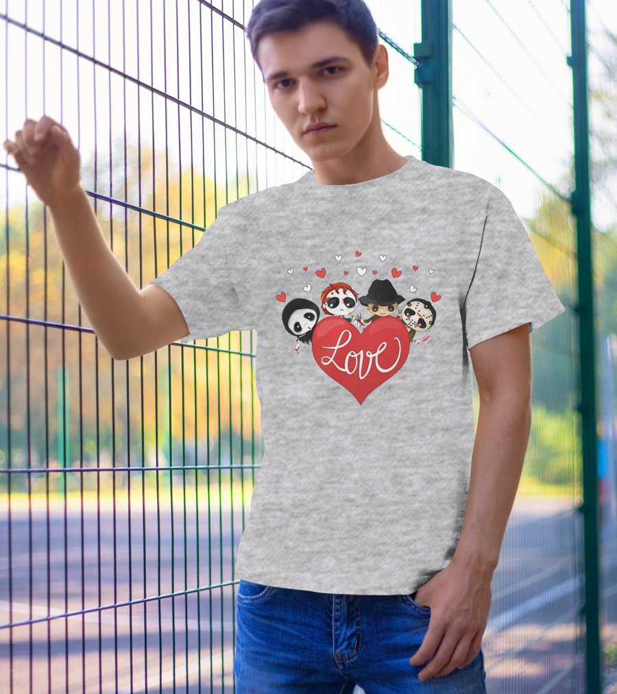 Love Horror Movie Chibi Quartet Valentine T-Shirt