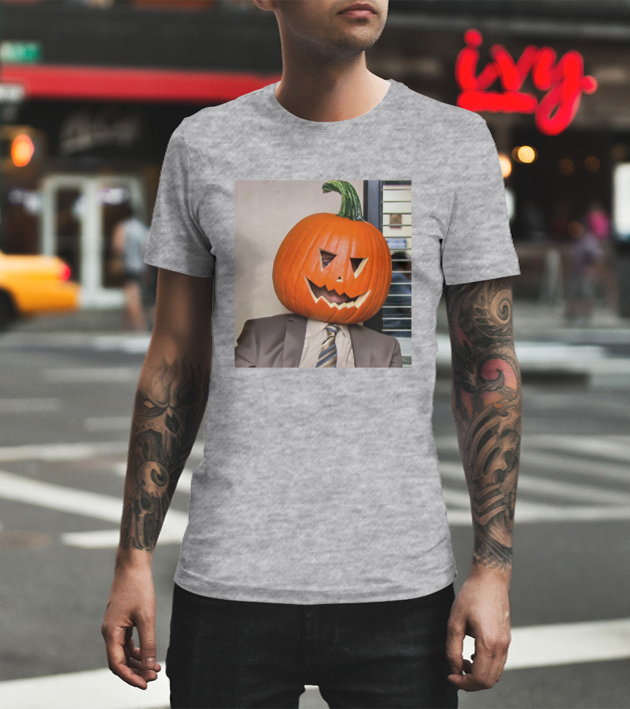 Office Halloween Pumpkin Head Costume T-Shirt