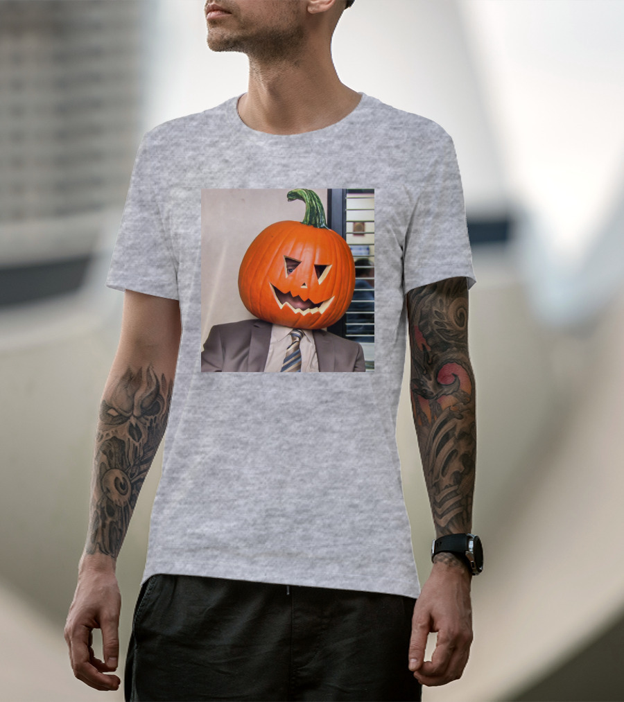 Office Halloween Pumpkin Head Costume T-Shirt