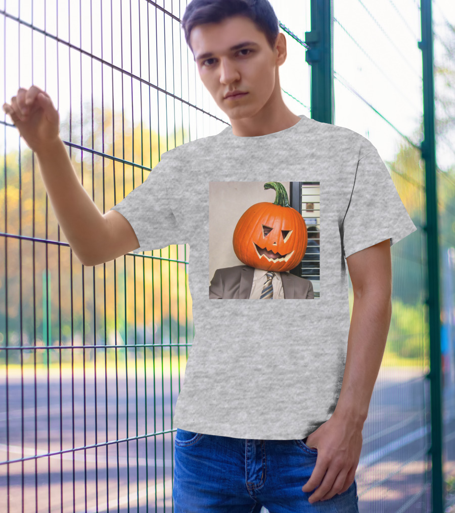Office Halloween Pumpkin Head Costume T-Shirt