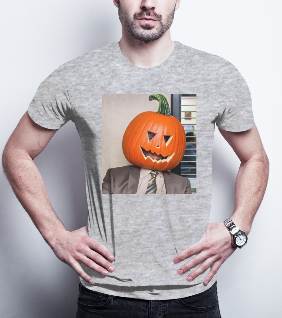 Office Halloween Pumpkin Head Costume T-Shirt