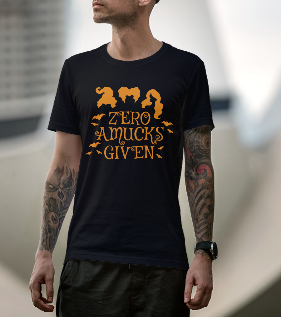 Zero Amucks Given Hocus Pocus Witch Silhouettes And Bats T-Shirt