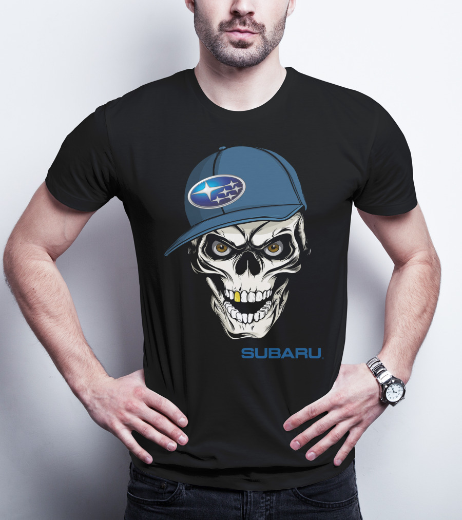 SUBARU Skull With Cap T-Shirt