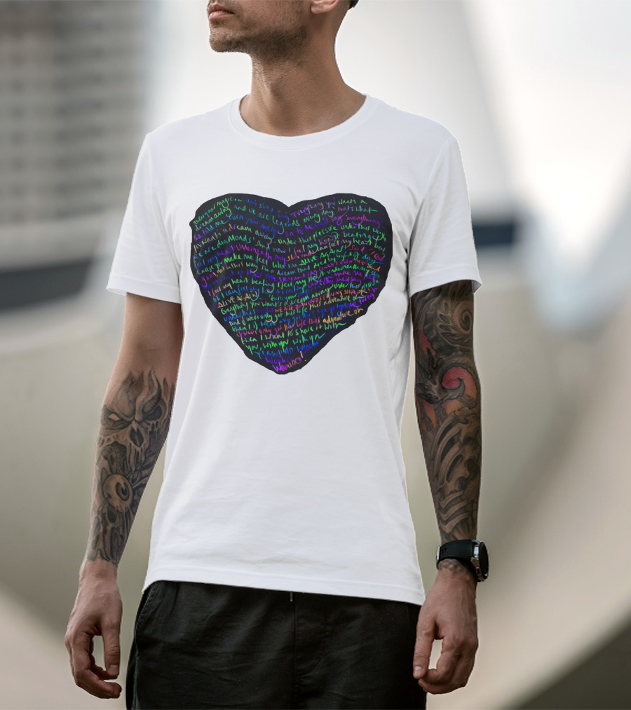 C.P White Heart Shaped T-Shirt