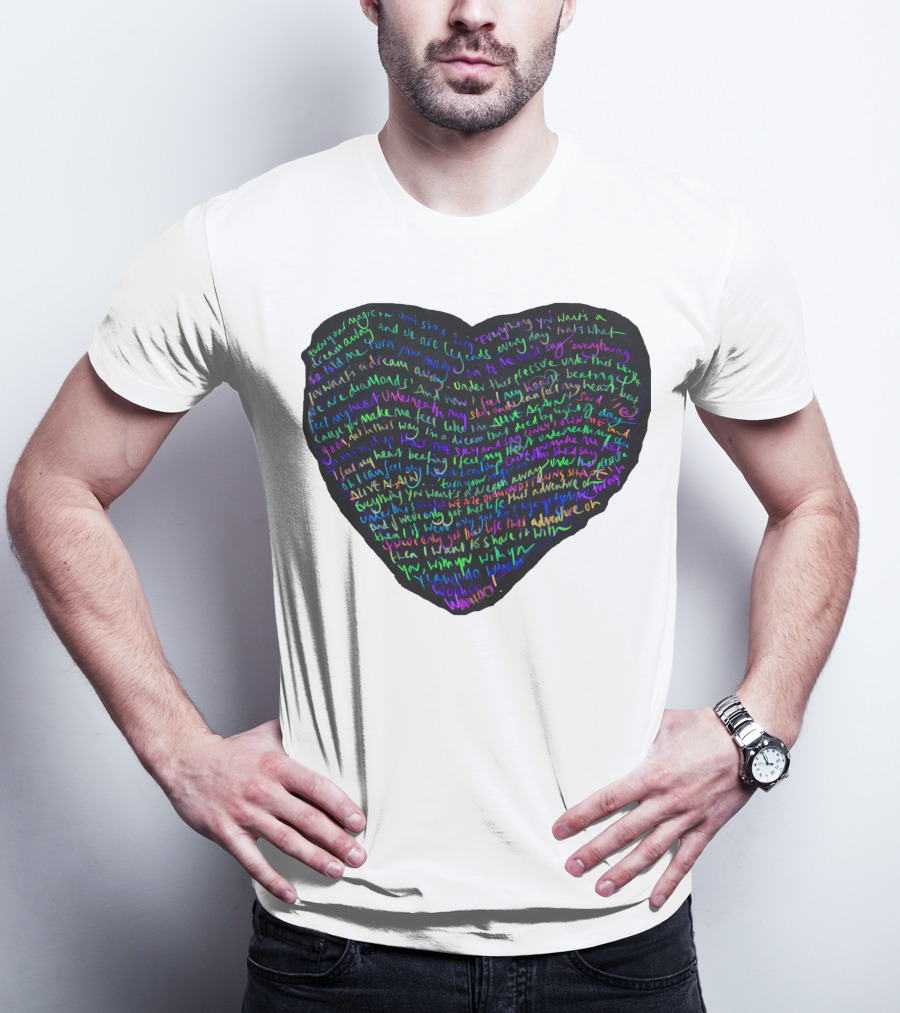 C.P White Heart Shaped T-Shirt