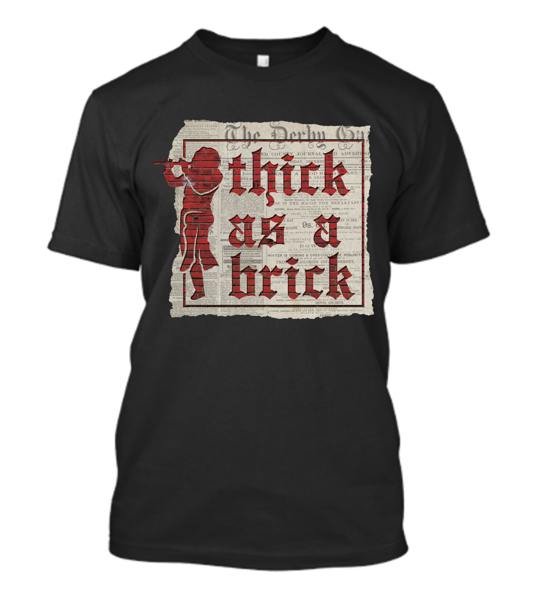 Thick As A Brick Newspaper Red Flute Player T-Shirt