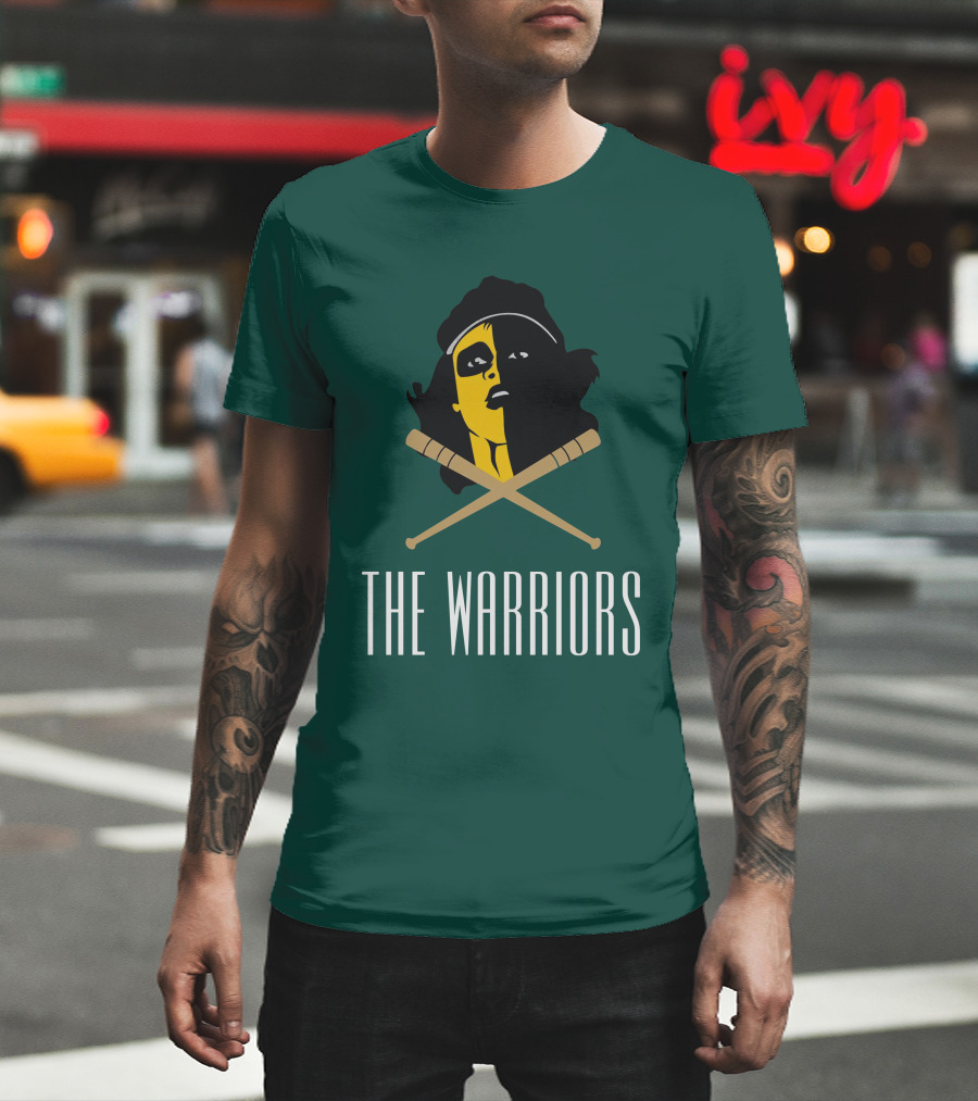 The Warriors Movie Concept Art Face And Crossed Bats T-Shirt
