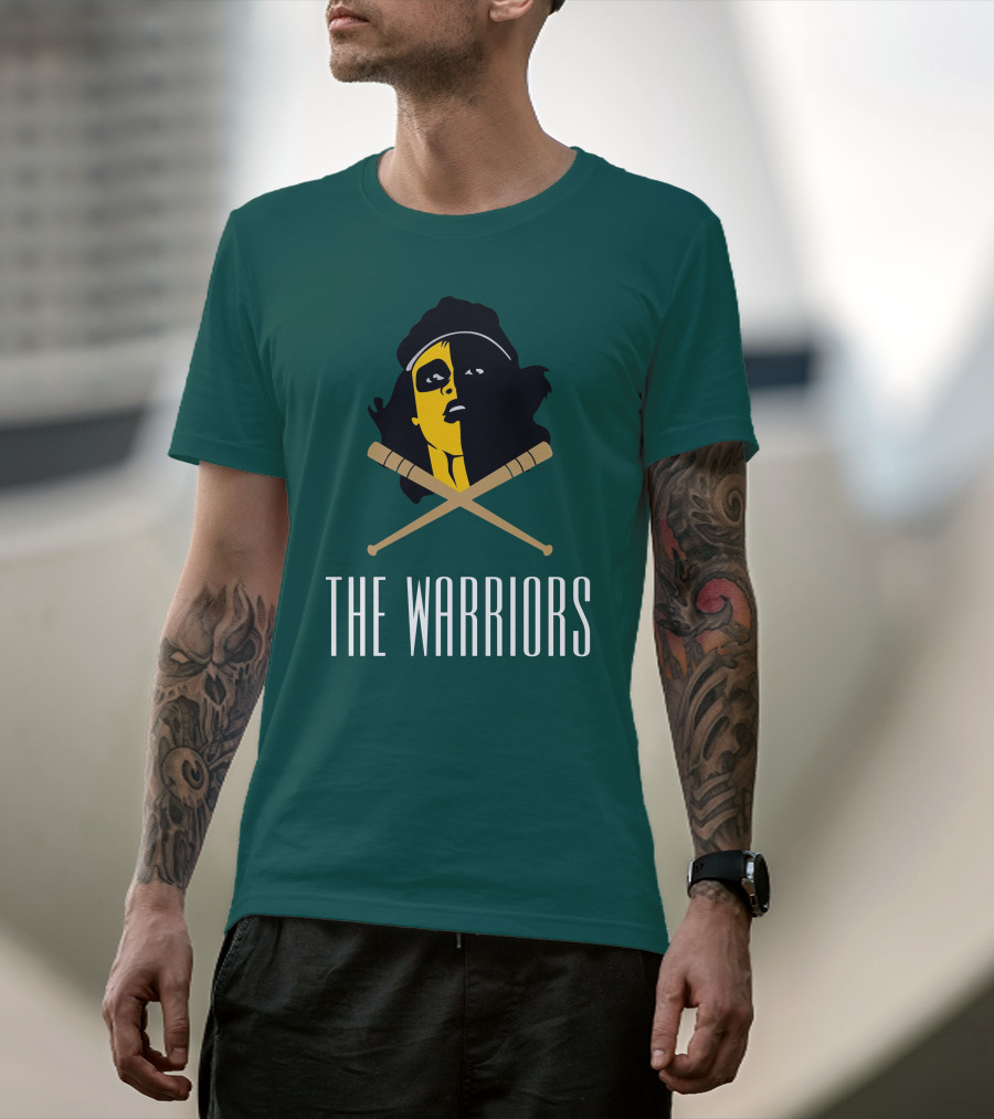 The Warriors Movie Concept Art Face And Crossed Bats T-Shirt